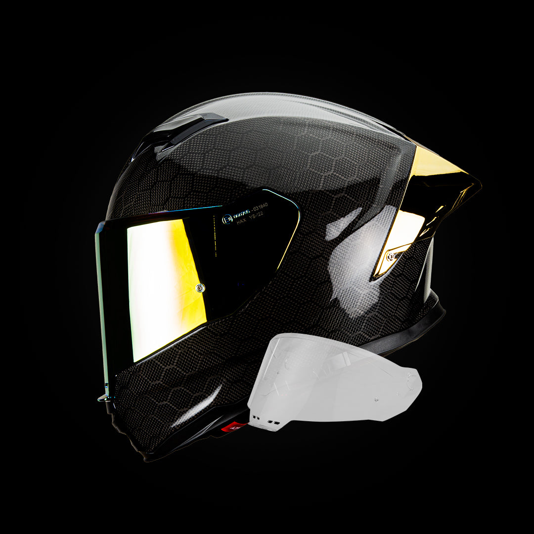 FORCE CARBON BLACK SNAKE | Glossy Finish – Hax Helmets US