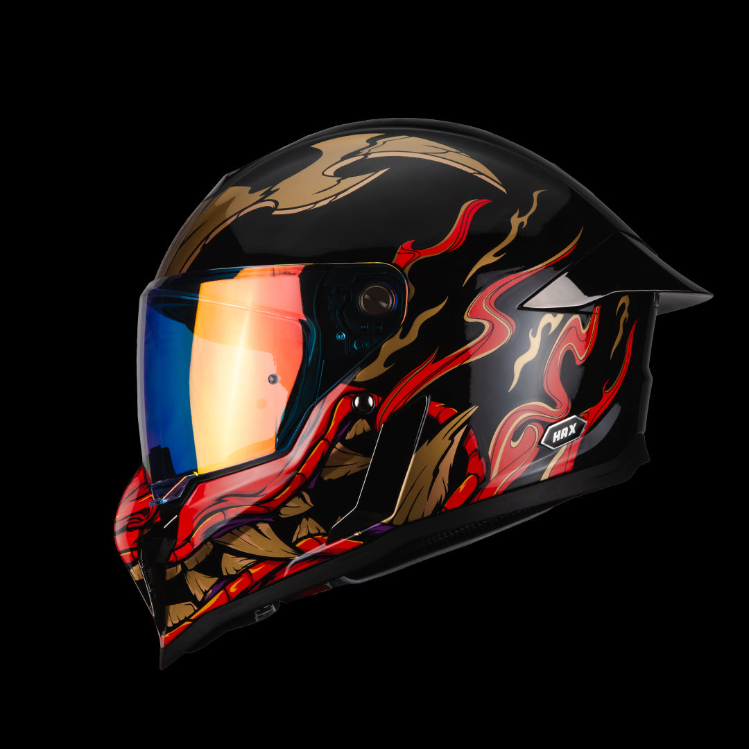 BLACK PEARL RED SHOGUN HELMET | Glossy Finish – Hax Helmets US